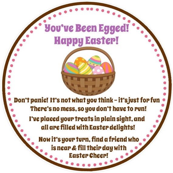 You've Been Egged Printable Instructions Sign and | Etsy