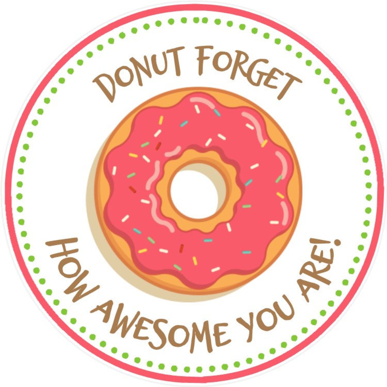 Donut Favor Tags ( Printable File - You Print) - Donut Gift Tags ...