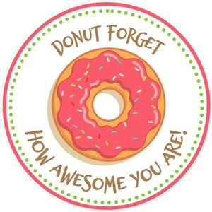 Donut Favor Tags ( Printable File - You Print) - Donut Gift Tags ...