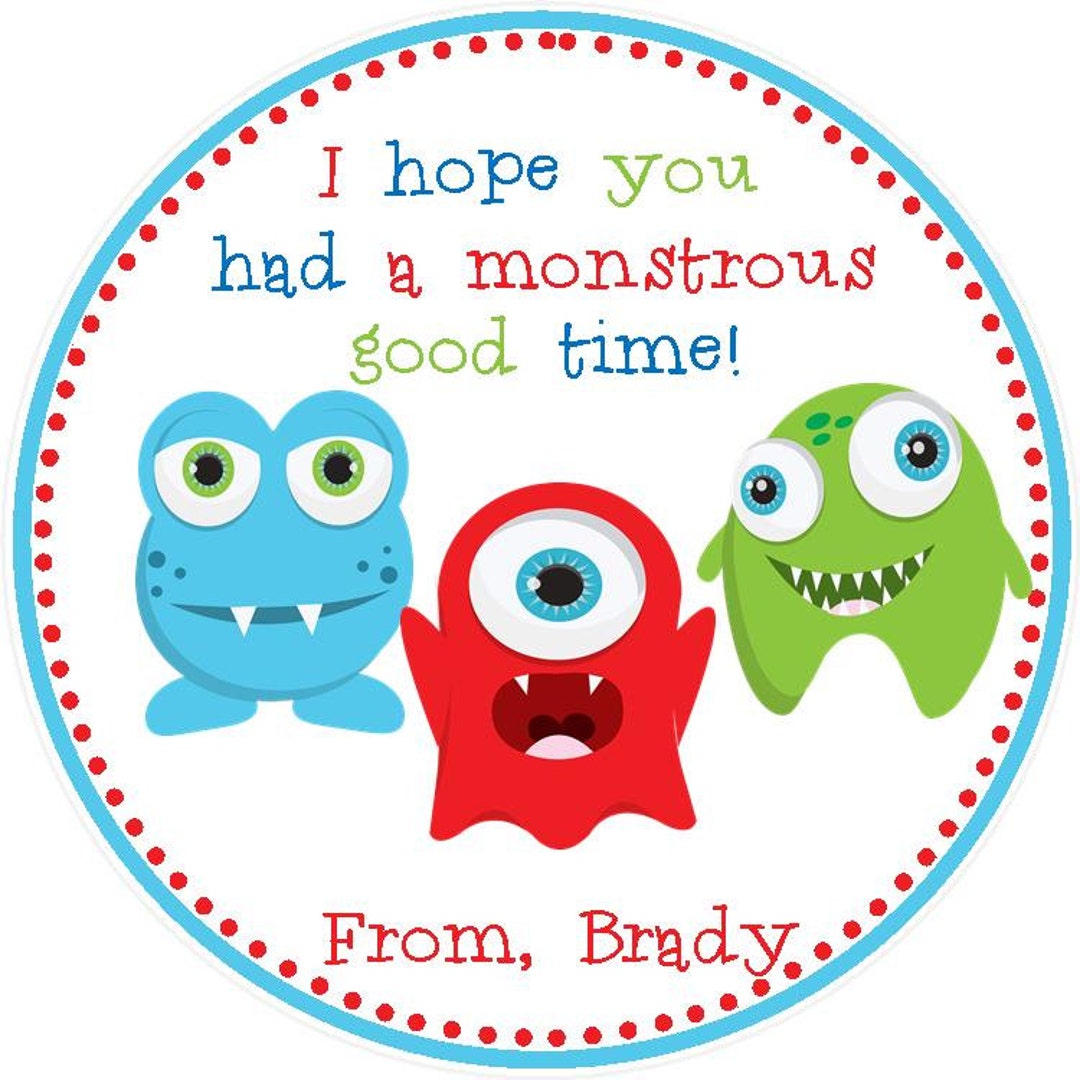 Monster Favor Tags ( Set of 12) - Little Monster Birthday Favors ...