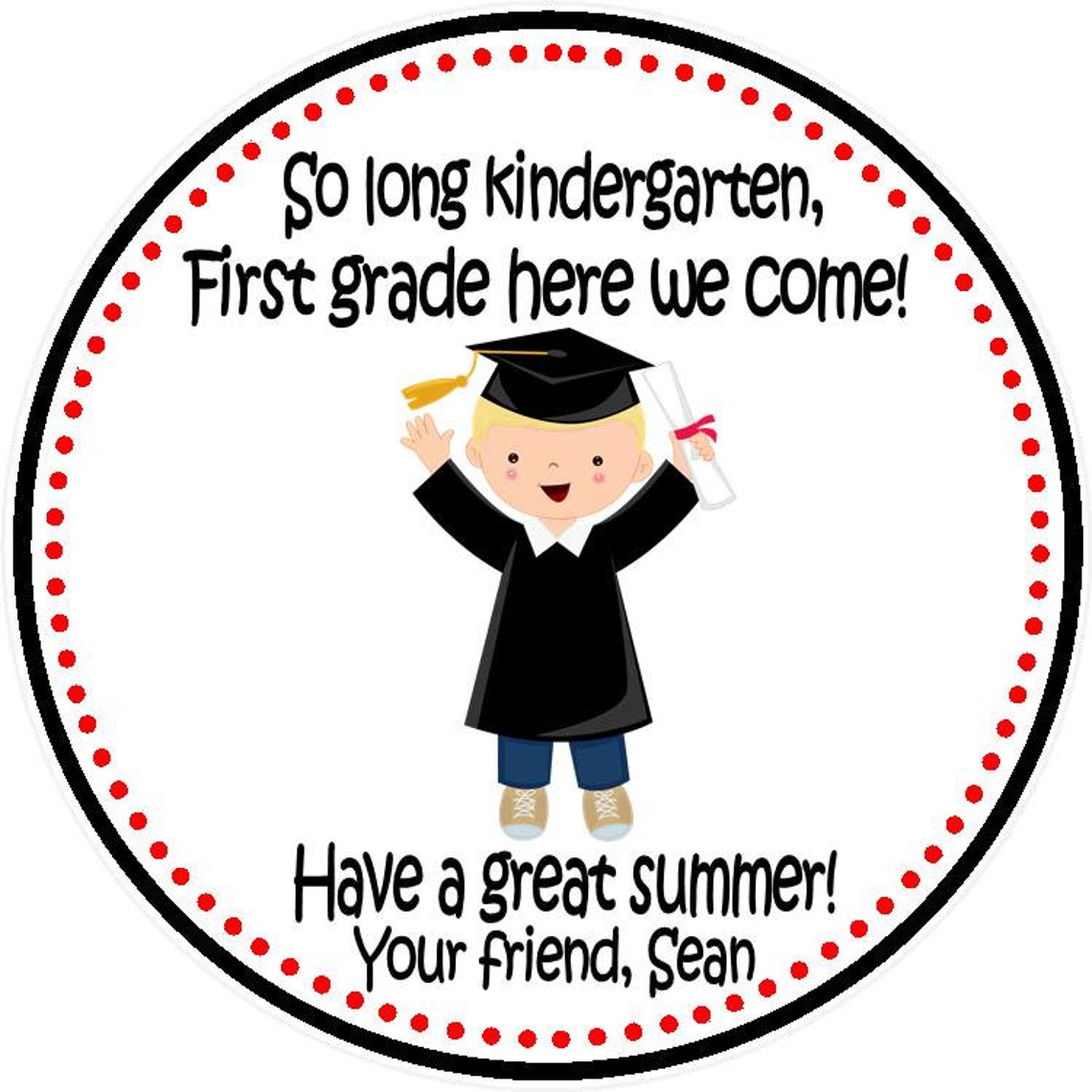 Kindergarten Graduation Tags - Boys (DIGITAL FILE) - Preschool ...