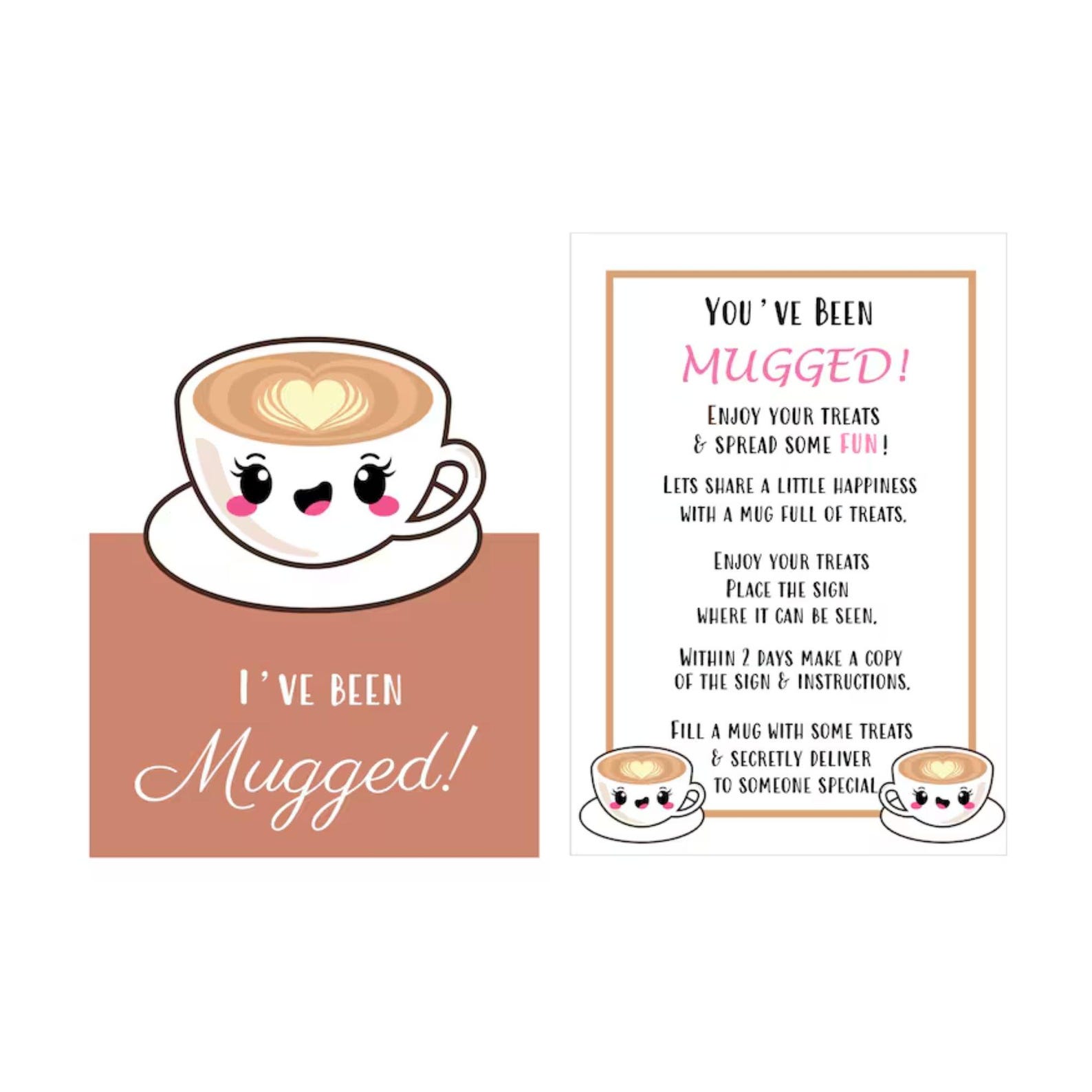You've Been Mugged - Printable Instructions, Sign, and Treat Bag Tag ...