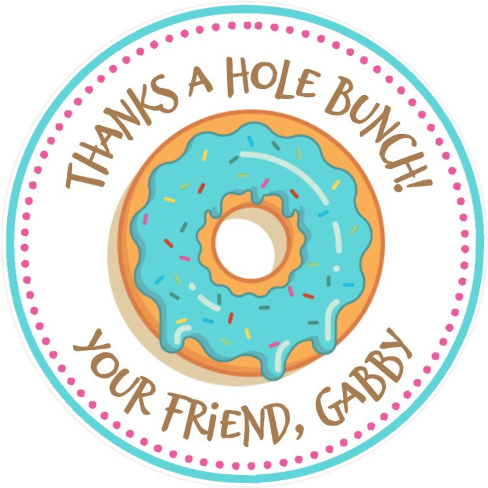 Donut Favor Tags Set of 12 Donut Gift Tags Donut - Etsy