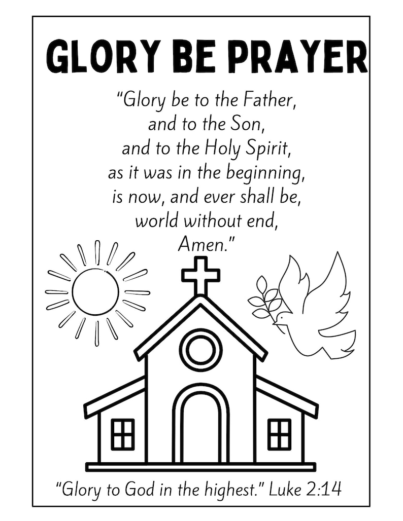 Catholic Prayer Worksheets for Kids – Our Father, Hail Mary, Act of ...