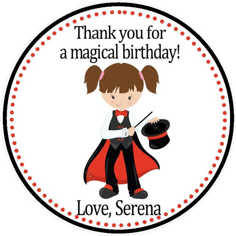 Magician Party Favor Tags Girls Set of 12 / Magic Party - Etsy