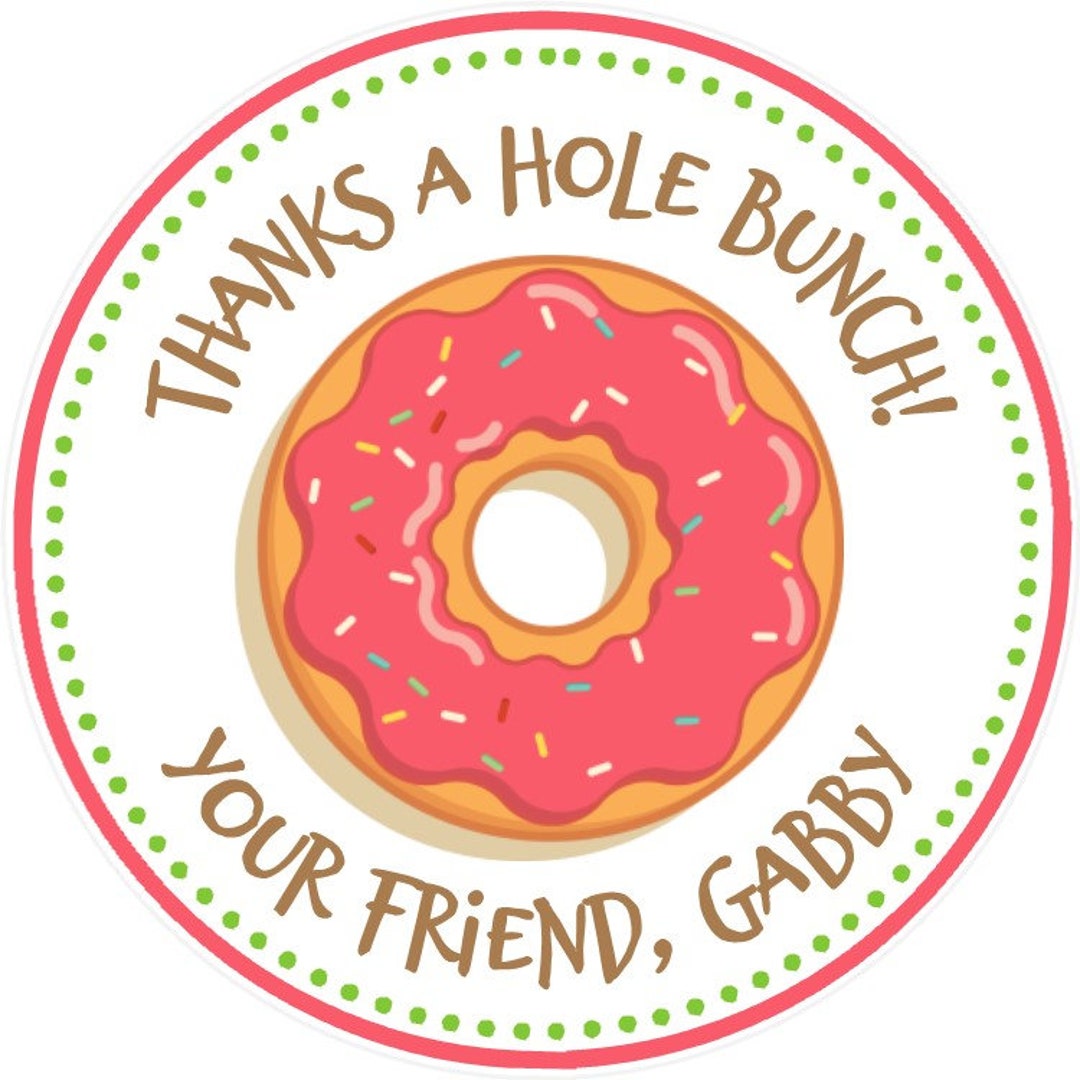 Donut Favor Tags ( Set of 12) - Donut Gift Tags - Donut Tag - Donut ...