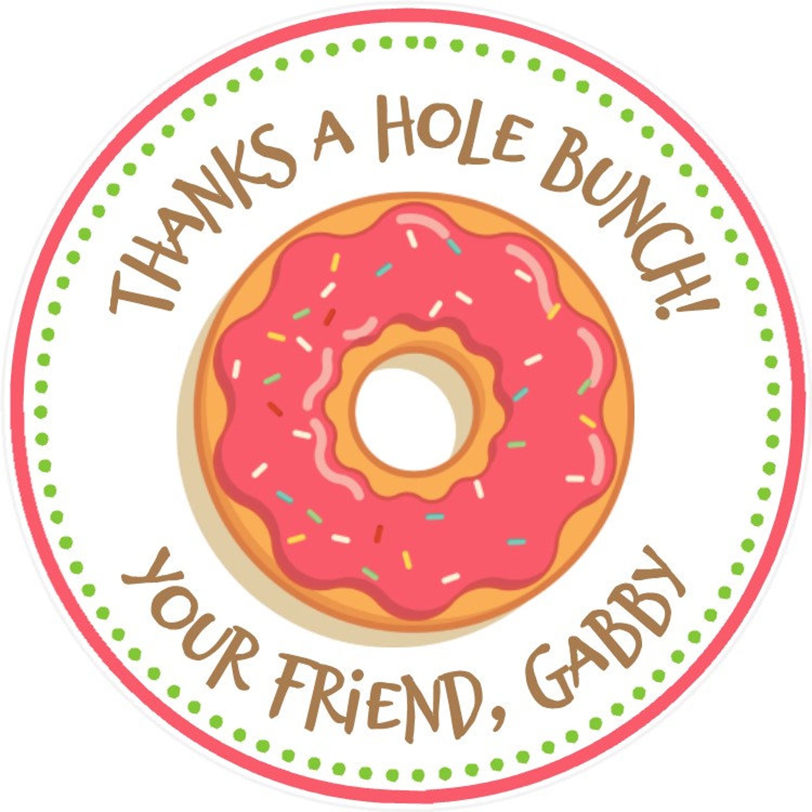 Donut Favor Tags Set of 12 Donut Gift Tags Donut - Etsy
