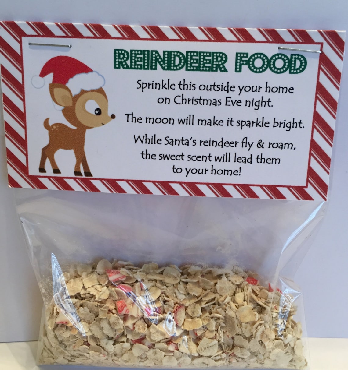 Reindeer Food Treat Bag Topper Fits Plastic Sandwich or | Etsy