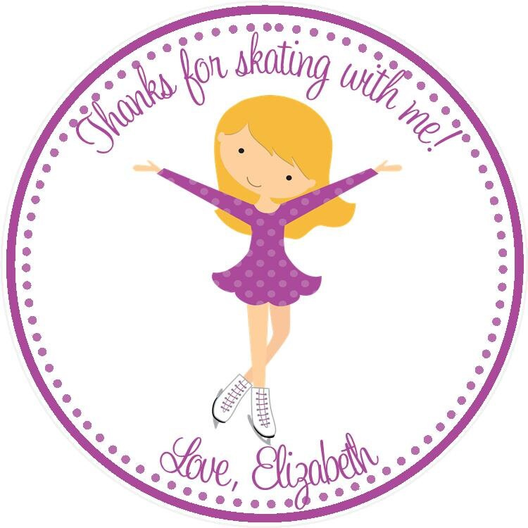 Ice Skating Favor Tags Set of 12 Ice Skating Birthday - Etsy