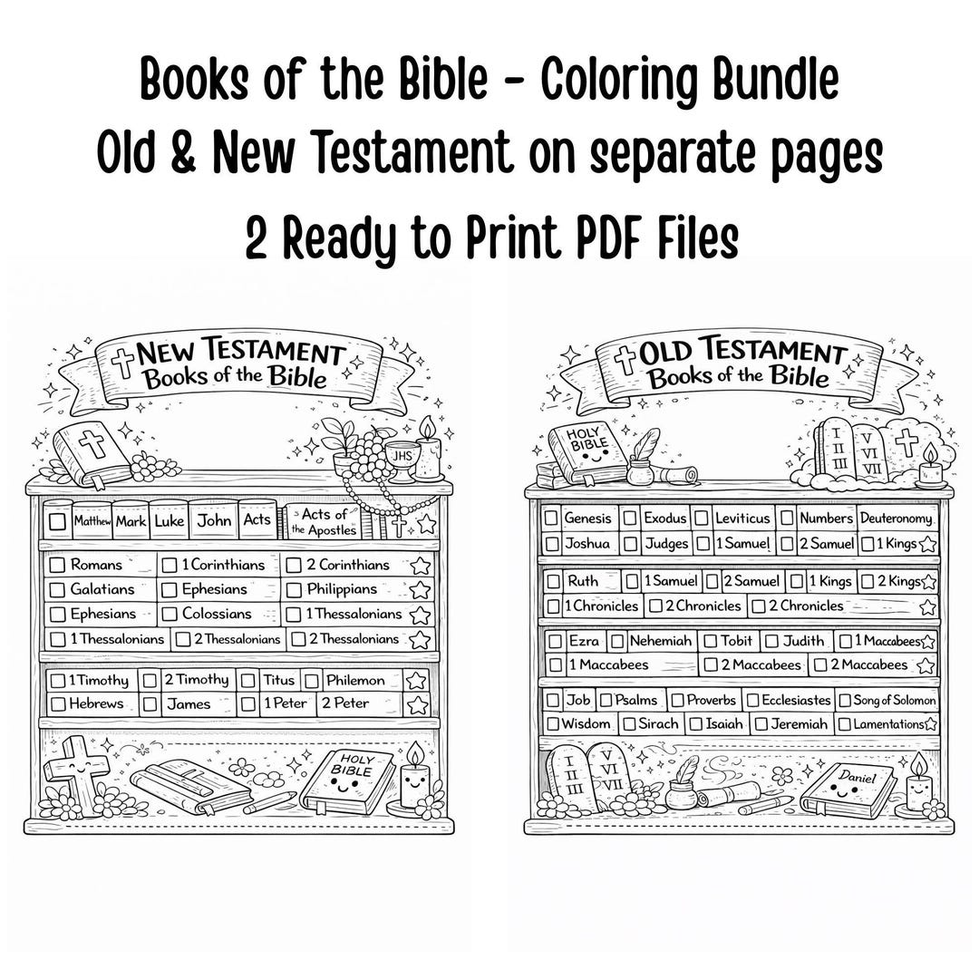 Books of the Bible Coloring Bundle | Old & New Testament Printable for ...