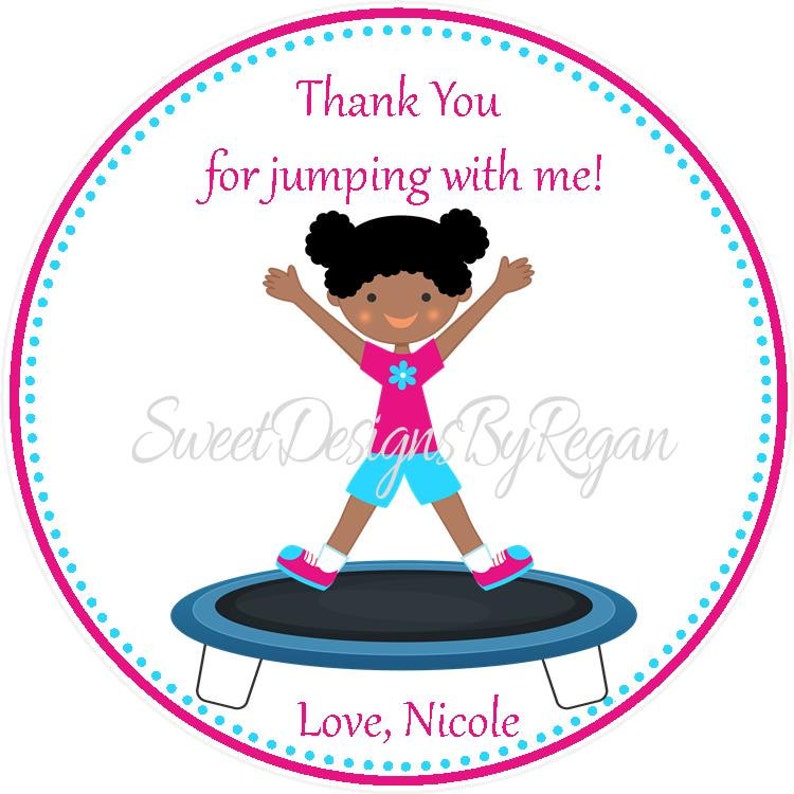 Trampoline Party Favor Tags African American Designs Set - Etsy