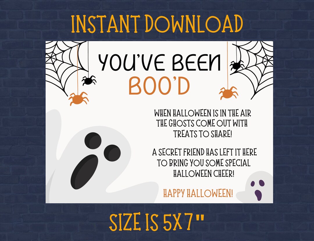 You've Been Boo'd! | Halloween Printable | Digital Instant Download ...