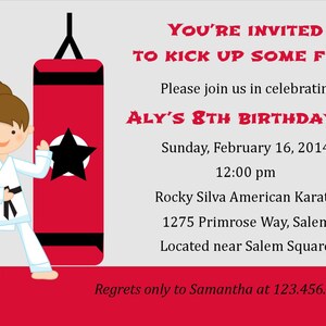Karate Birthday Invitation (digital File) / Karate Invitation / Karate ...