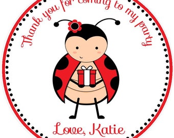 Lady Bug Favor Tags Set of 12 / Ladybug Birthday Party