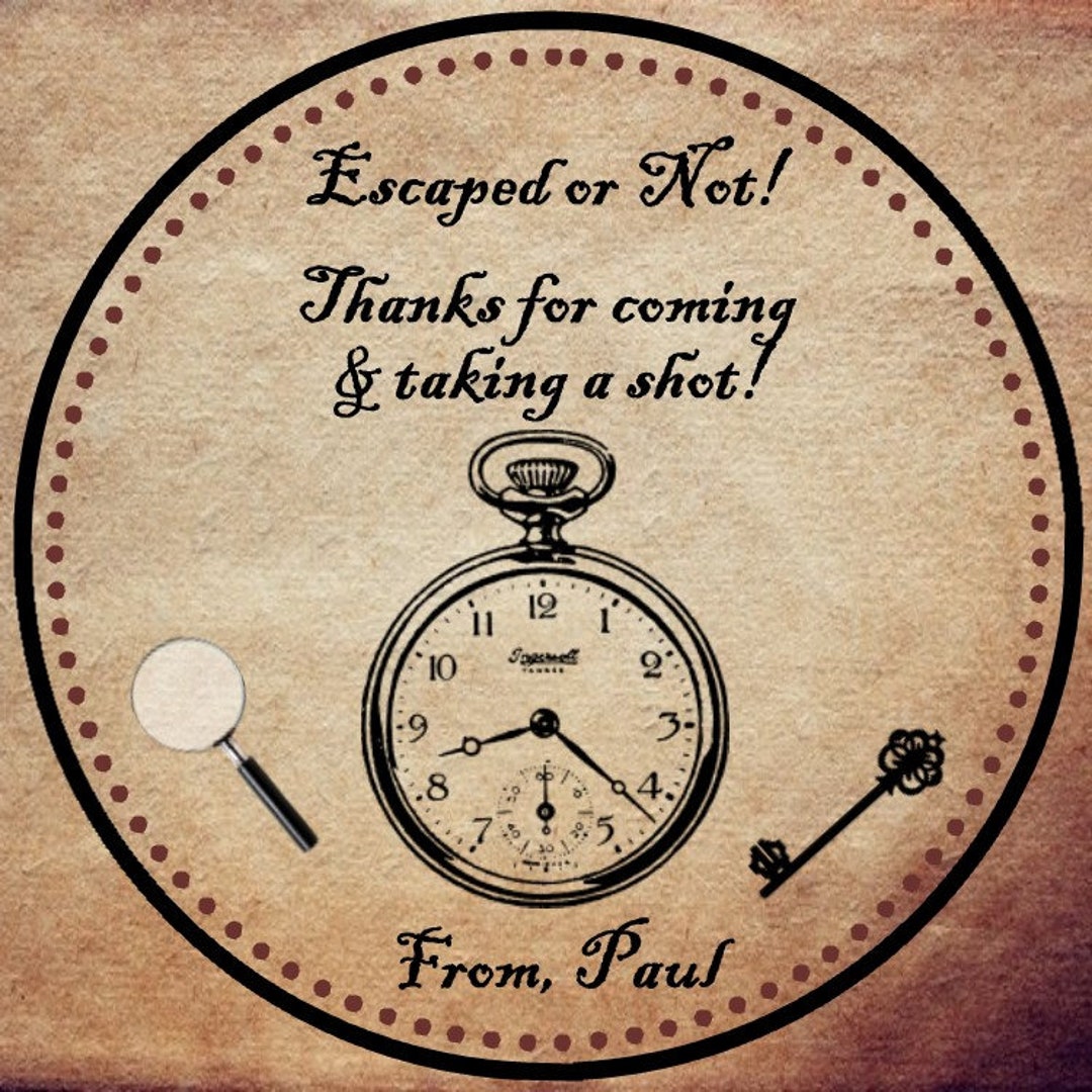 Escape Room Birthday Favor Tags ( Set of 12 ) - Escape Room Party ...