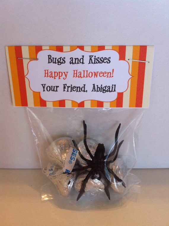 Editable Halloween Treat Bag Topper ( Bugs and Kisses) - Digital File ...