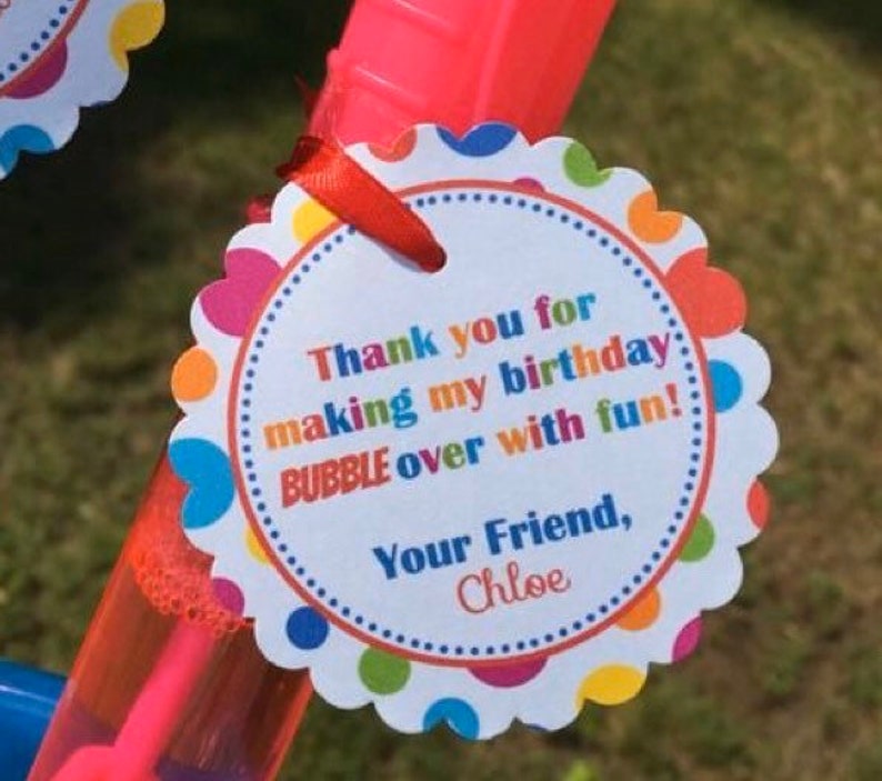 Bubble Favor Tags Set of 12 Bubble Birthday Favors | Etsy