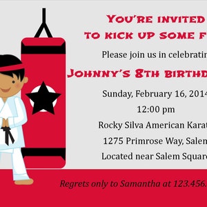 Karate Birthday Invitation (digital File) / Karate Invitation / Karate ...