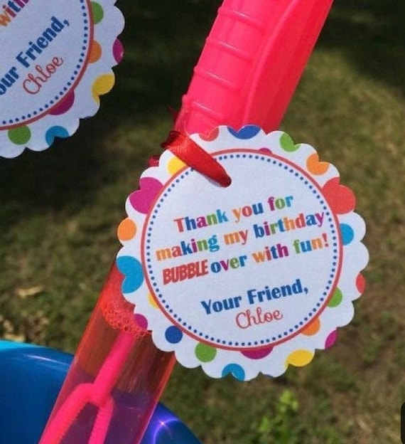 Bubble Favor Tags ( Set of 12 ) - Bubble Birthday Favors - Favors for ...