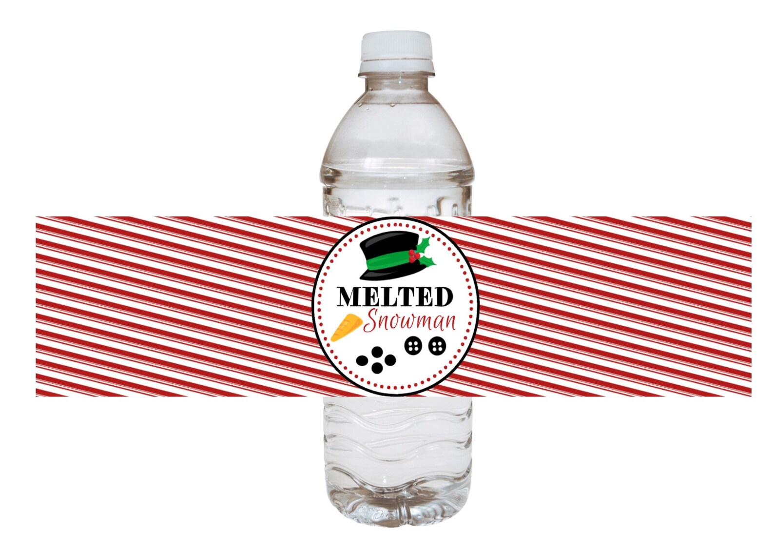 Melted Snowman Water Bottle Wrappers - Digital File You Print - Melting ...