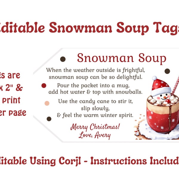 Snowman Soup Poem - Etsy