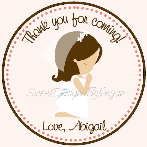 First Communion Favor Tags ( Set of 12 ) - First Communion Girl Favor ...