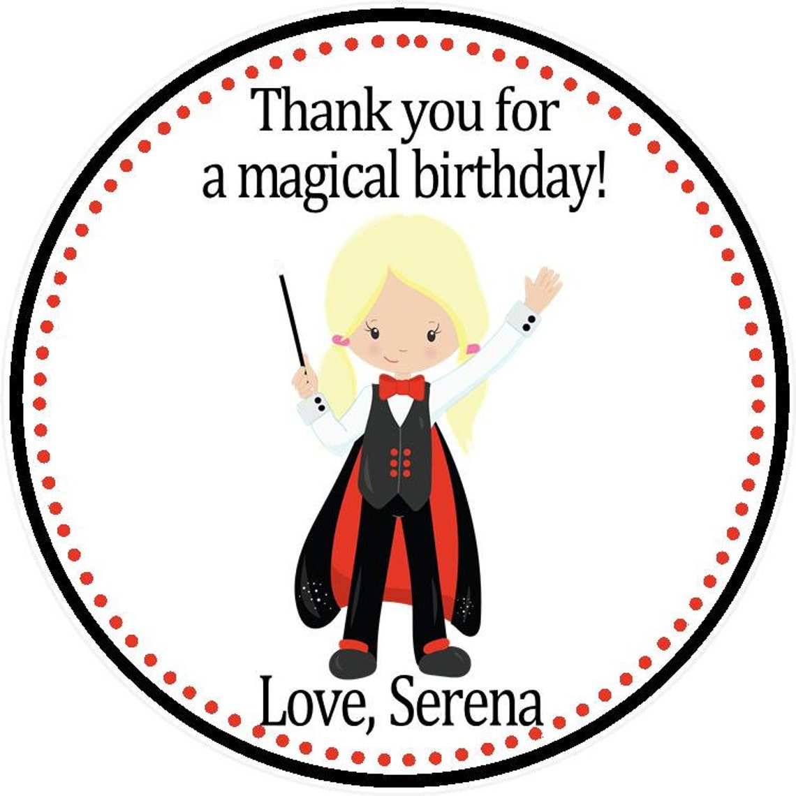 Magician Party Favor Tags Girls Set of 12 / Magic Party - Etsy