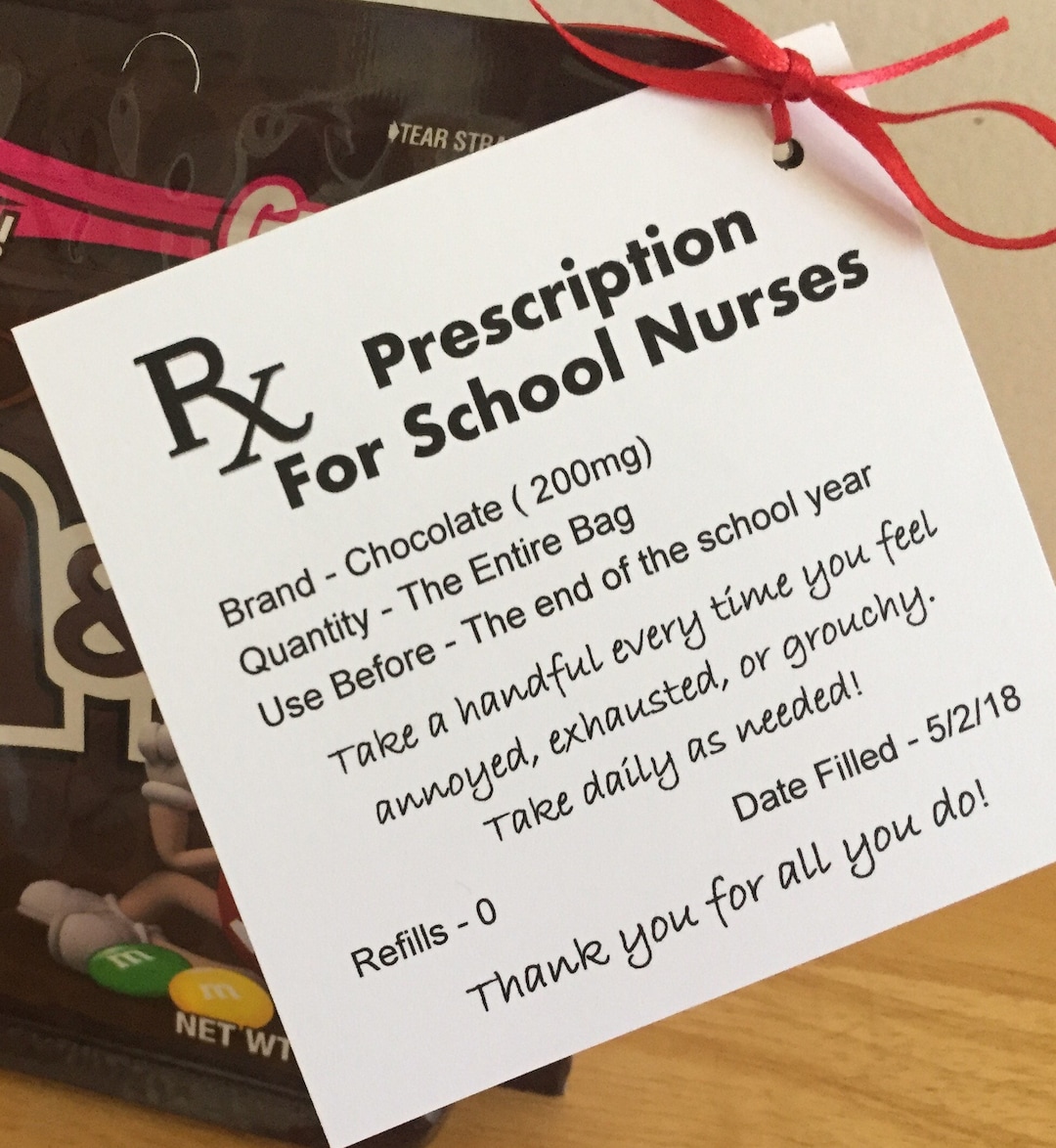 DIY - Printable File - School Nurse Appreciation Favor Tag - School ...