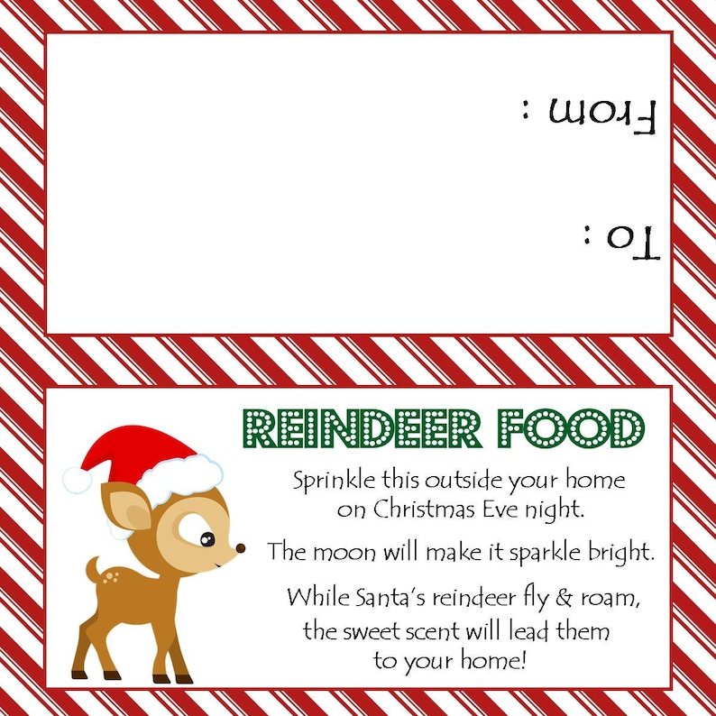 Reindeer Food Treat Bag Topper ( Fits 4x6 Bags) Printable File ...