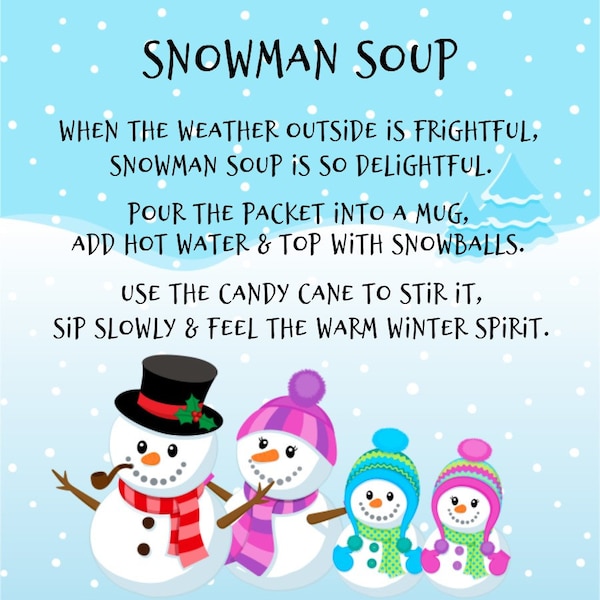 Snowman Soup Poem - Etsy