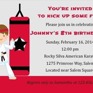 Karate Birthday Invitation (digital File) / Karate Invitation / Karate ...