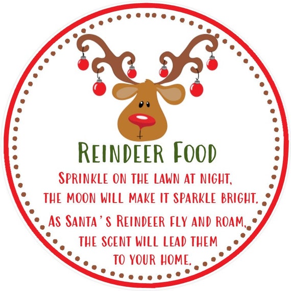 Reindeer Food Tags Printable File Instant Download / - Etsy Australia