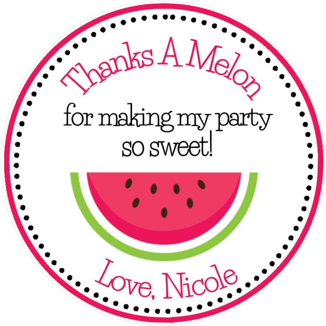 Watermelon Favor Tags ( DIGITAL FILE) You Print - Personalized ...