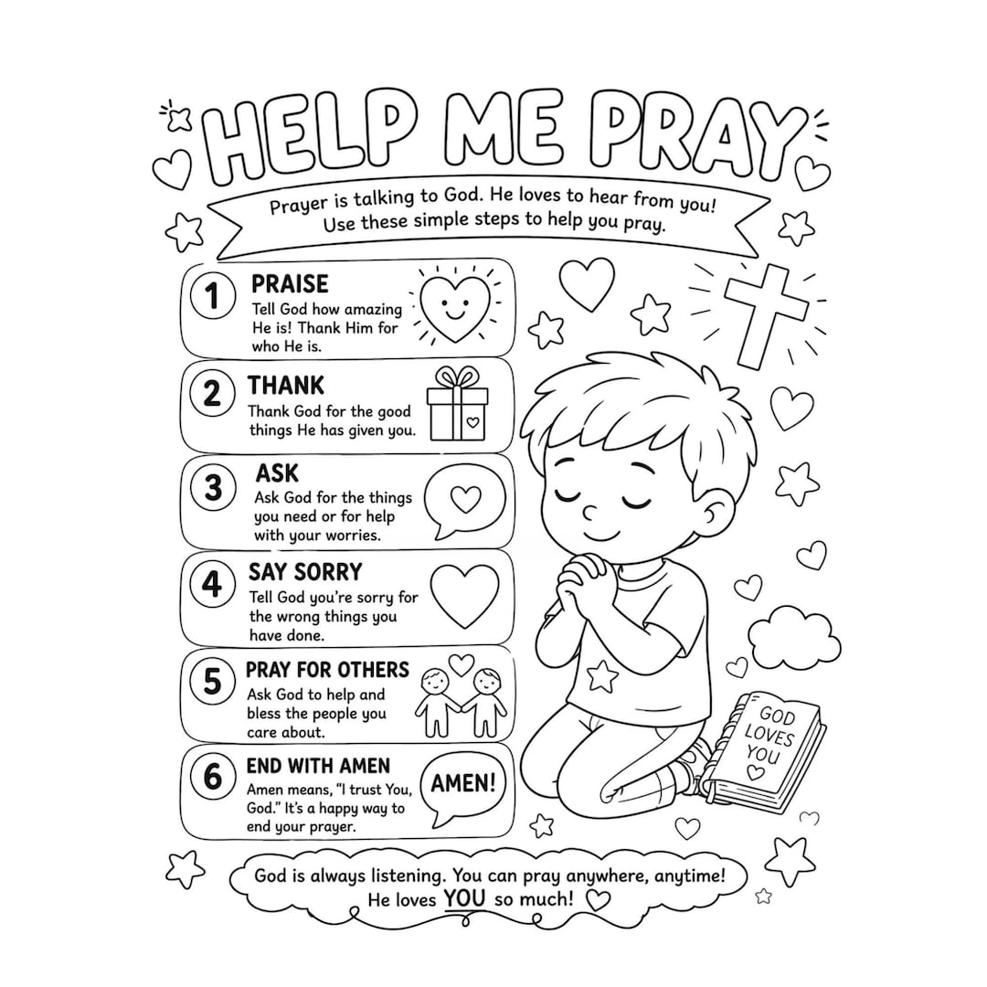 Help Me Pray Worksheet for Kids | Catholic Prayer Printable | How to ...
