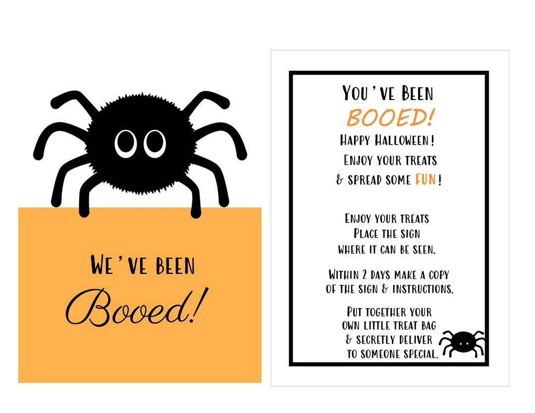 You've Been Booed - Printable Instructions, Sign and Treat Bag Tag ...