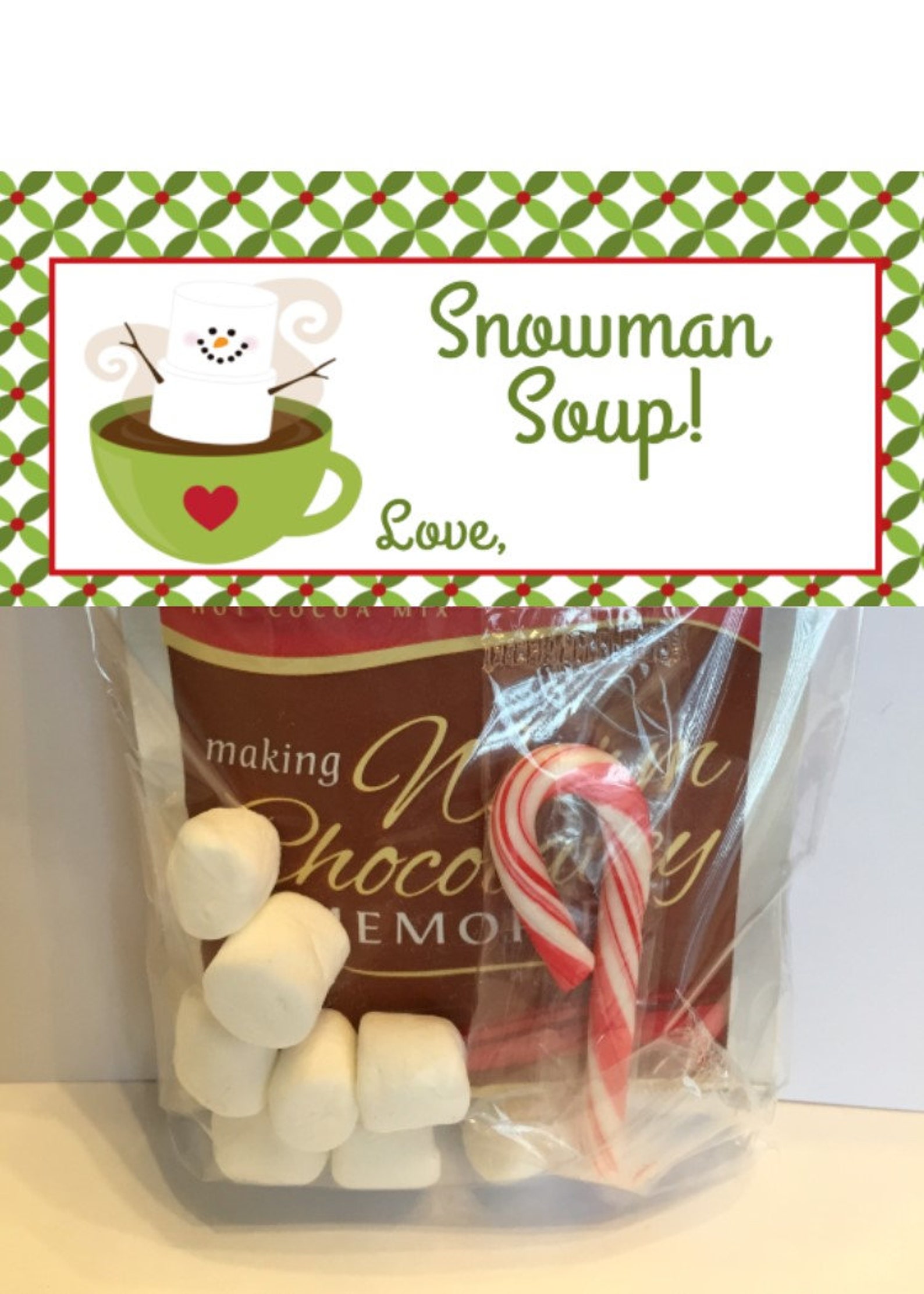 Snowman Soup Treat Bag Topper Fits 4x6 Treat Bags - Etsy