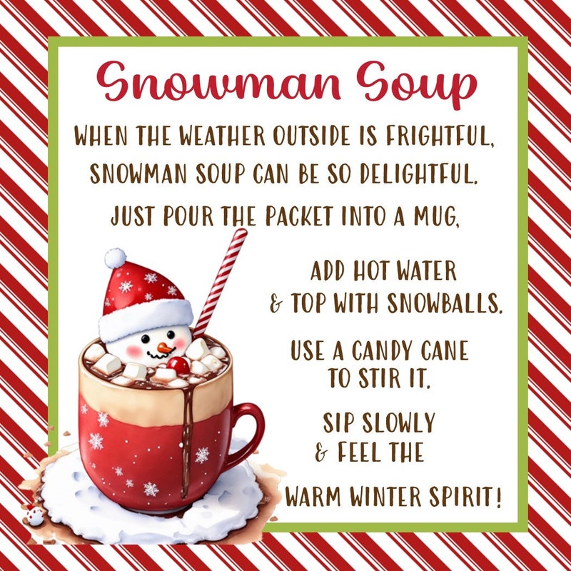 Snowman Soup Poem - Etsy