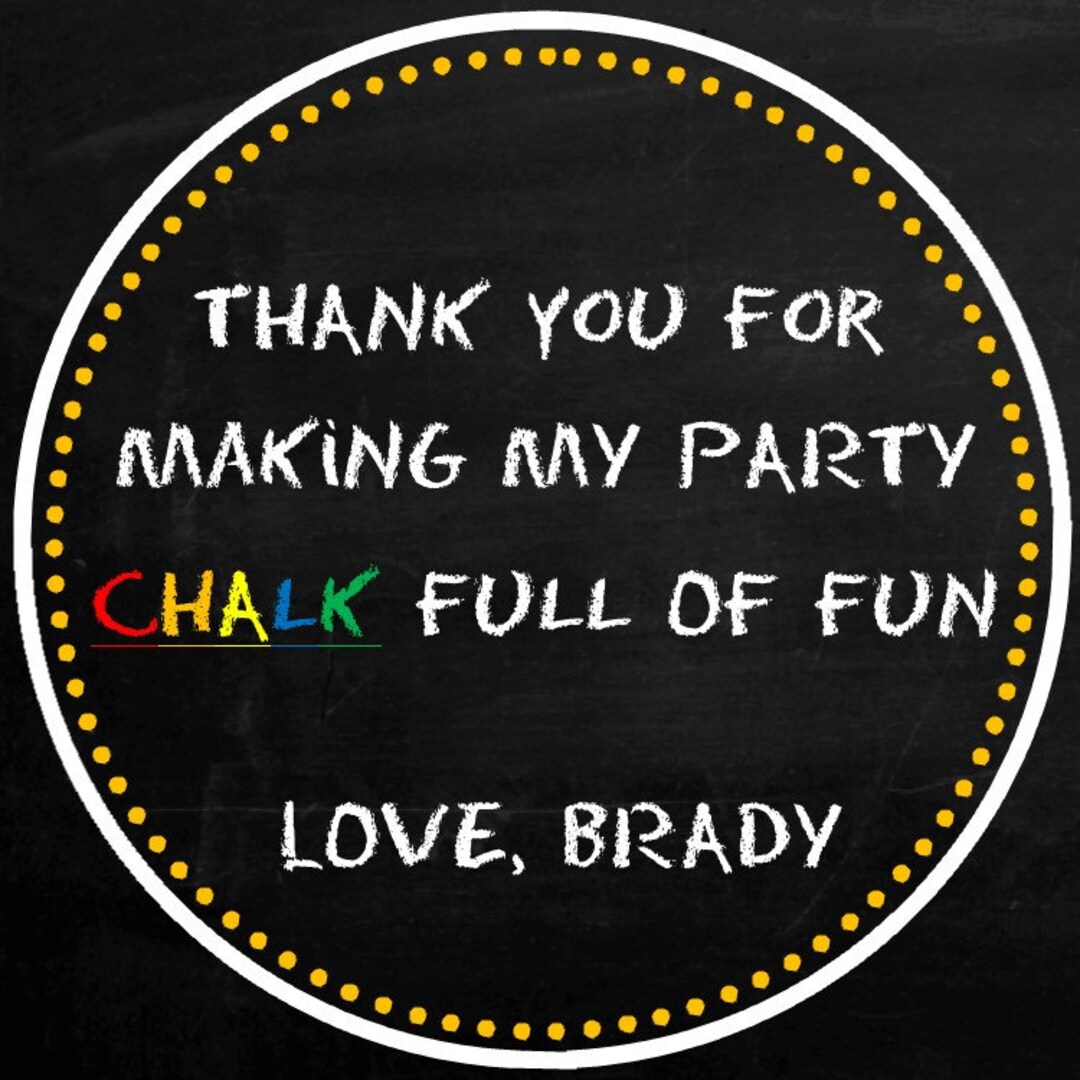 Chalk Favor Tags - DIY - Printable File - Chalk Party Favors - Chalk ...