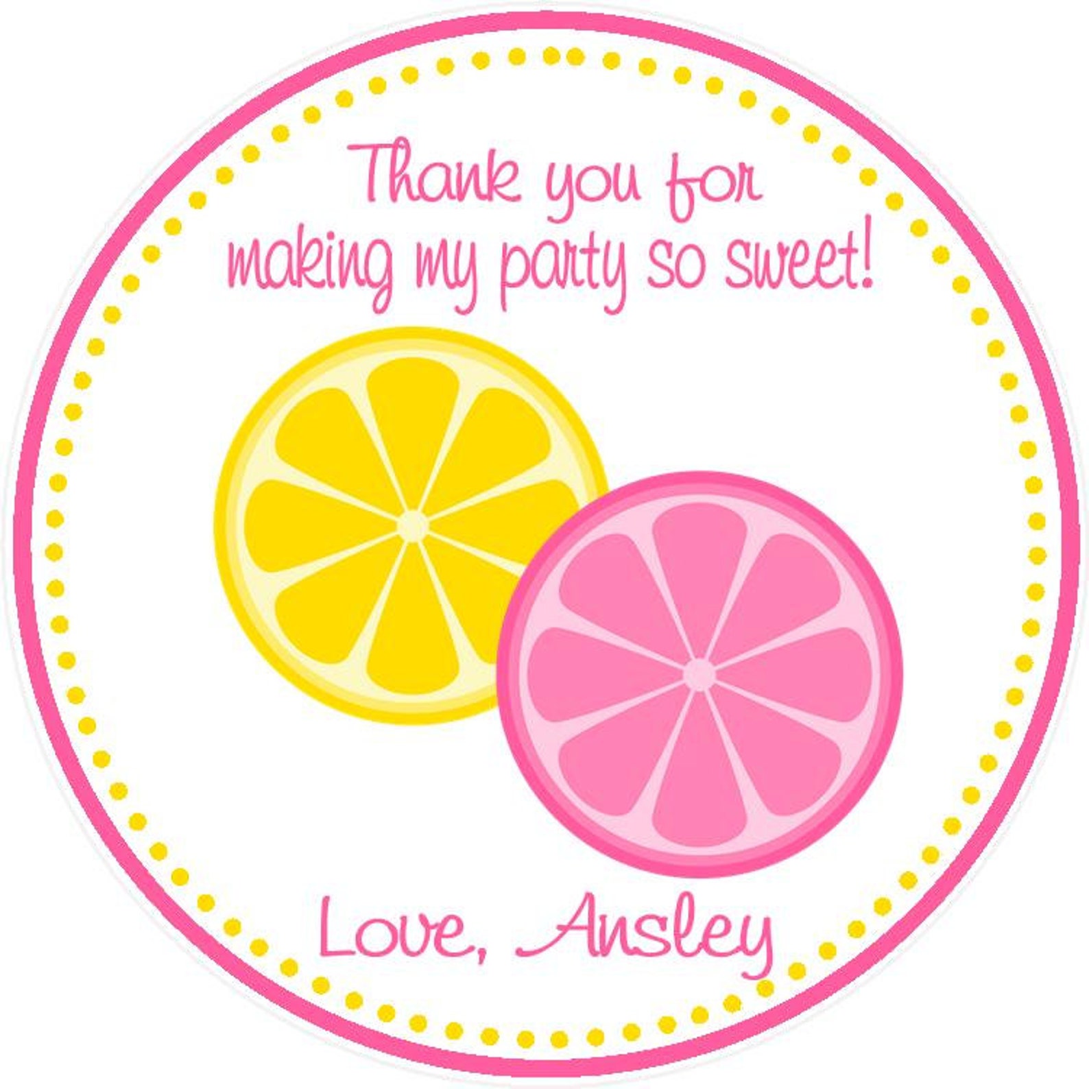 Lemonade Favor Tags ( Set of 12 ) / Lemonade Birthday Favors / Pink ...