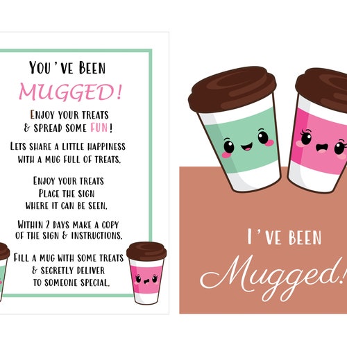 You've Been Mugged Printable Instructions Sign and - Etsy