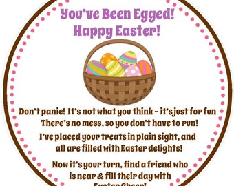 You've Been Egged PRINTABLE, 5X7 Egged Tag, Neighbor Easter Gift, Happy ...