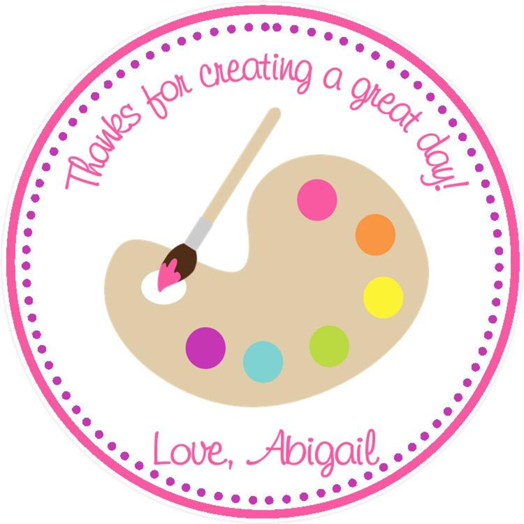 Painting Party Favor Tags - Paint Birthday Favors - Painting Birthday ...