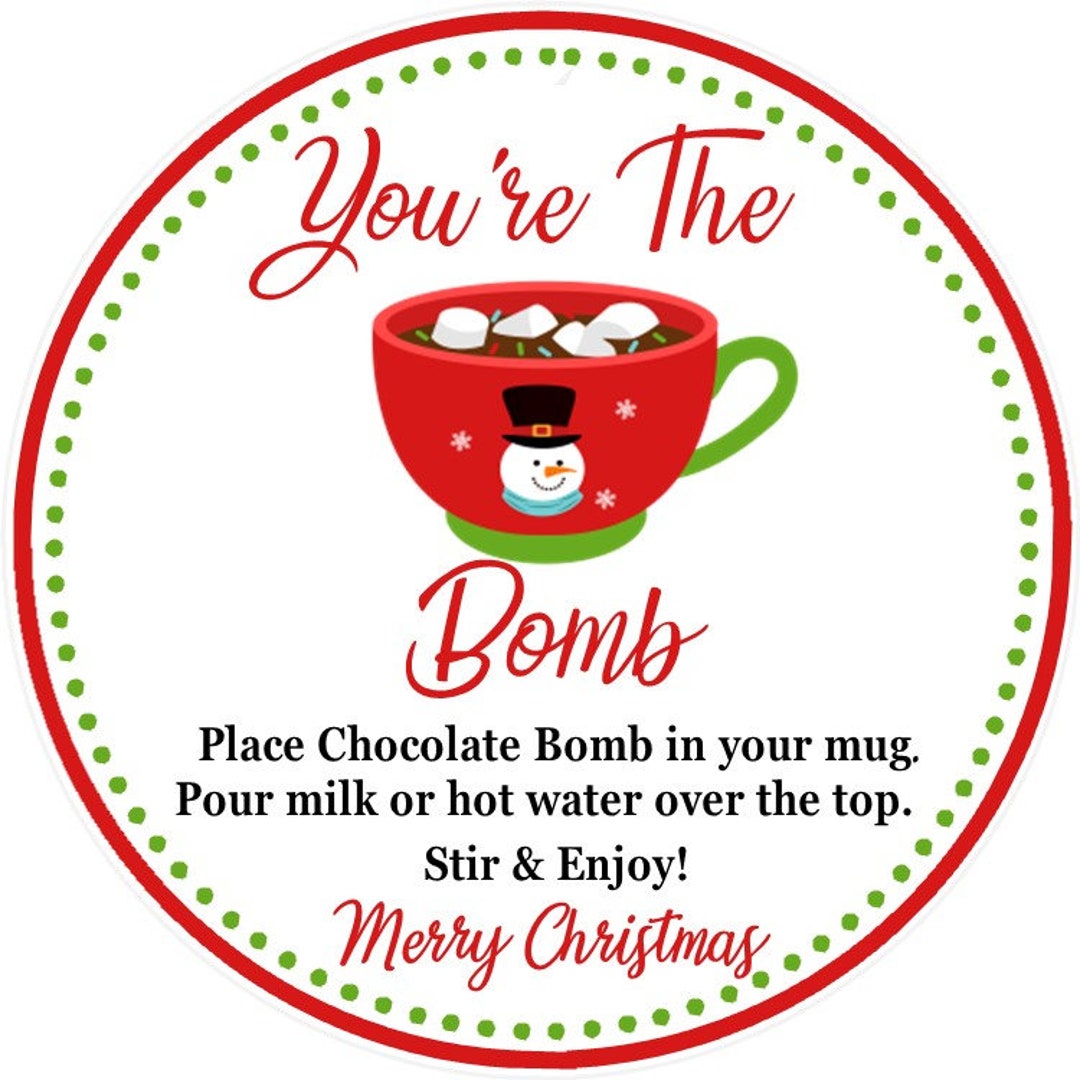 Hot Chocolate Bomb Tag ( PDF File, You Print ) - Hot Chocolate Tag ...