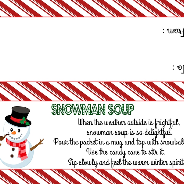 Snowman Soup Poem - Etsy
