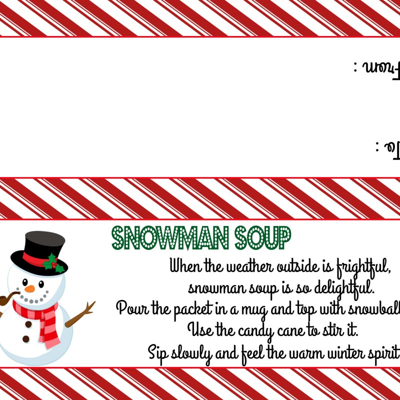 Snowman Soup Poem - Etsy