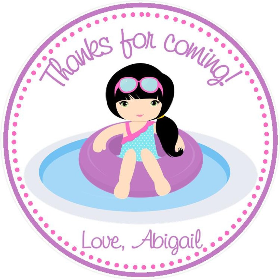 Pool Party Favor Tags Set of 12 / Pool Birthday Favors / - Etsy