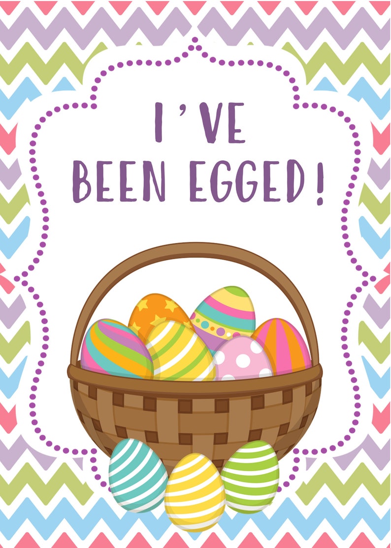 You've Been Egged Printable Instructions Sign and - Etsy