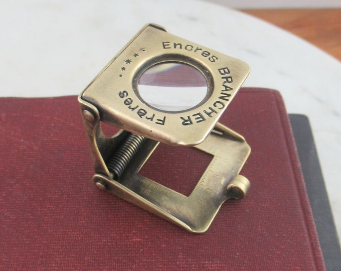 Vintage Brass Folding Printers Loupe, German Magnifying Glass, Pocket ...