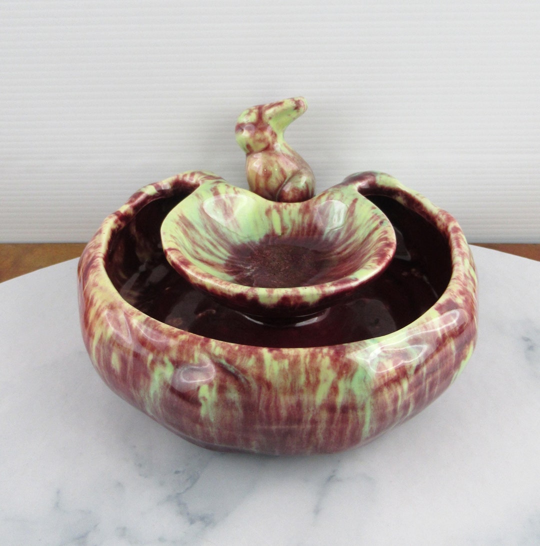 Vintage Australian Pottery Ceramic Bunny Rabbit Trough Vase or Planter ...