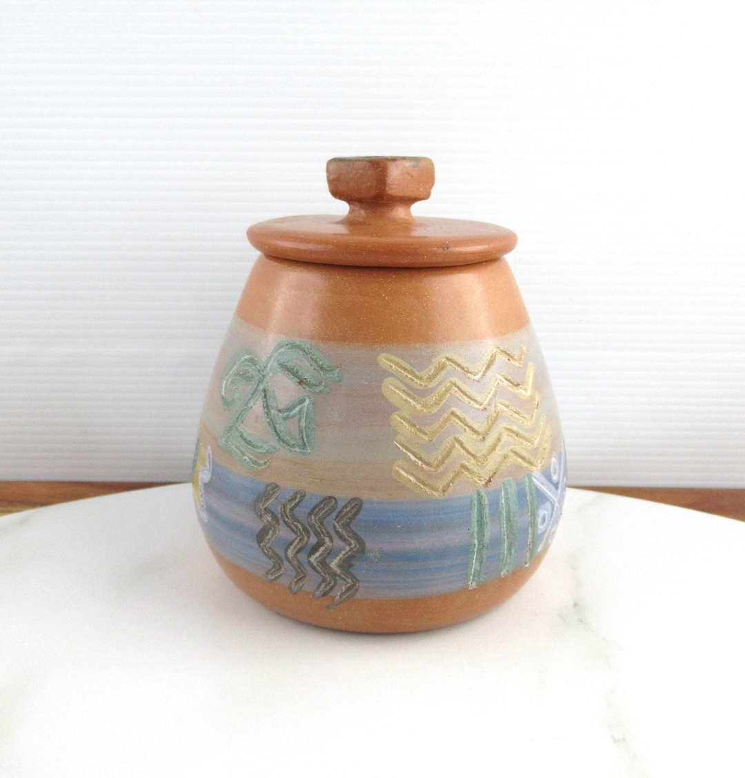 Peruvian Cerámicas Seminario Redware Pottery Lidded Pot, Hand Made in ...